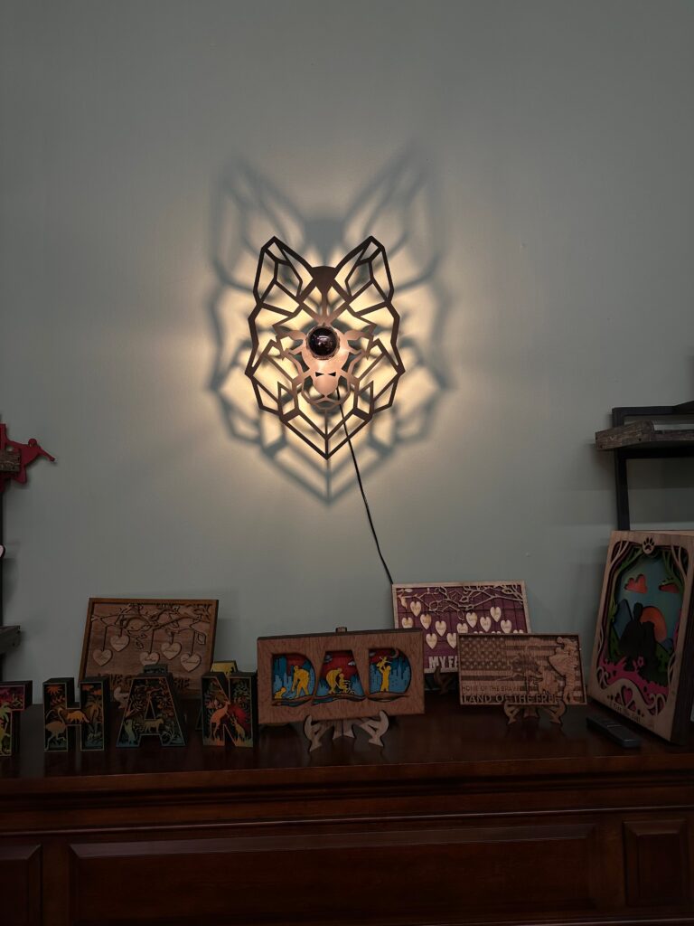 Wolf Shadow Wall Light Art – Havana Art – Made in Canada