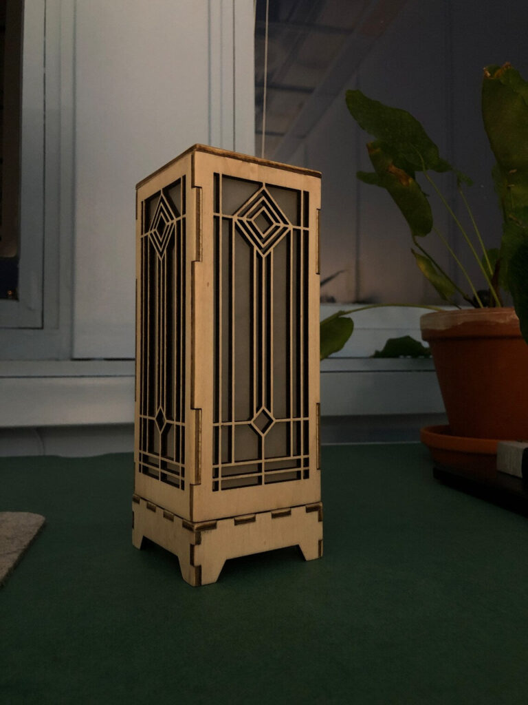 3D Wood Art Deco Laser Cut Rectangle Table Lamp – Havana Art – Made in ...